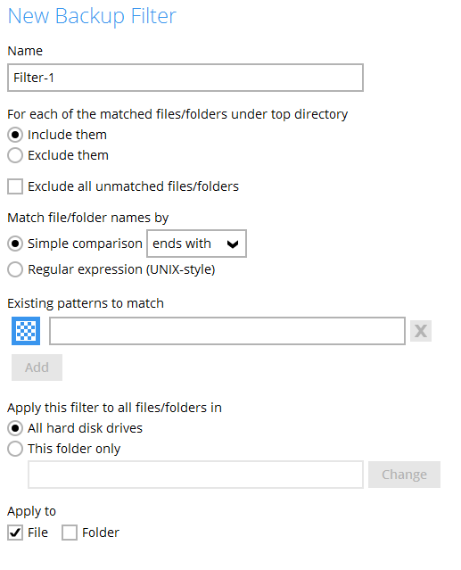 Backup Filters (Classic)